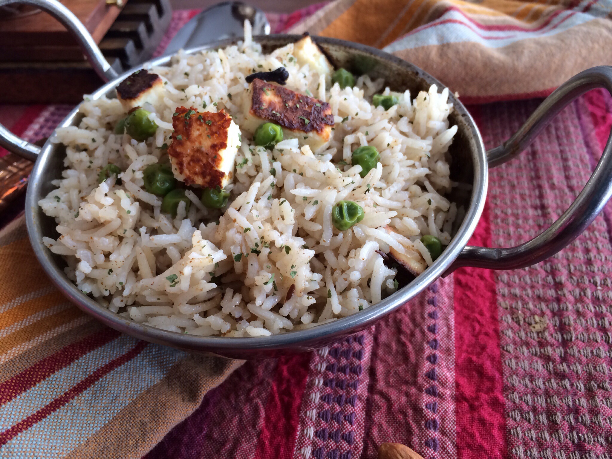 Paneer Pilaf / Rice infused with Indian Spices and Topped with Indian ...