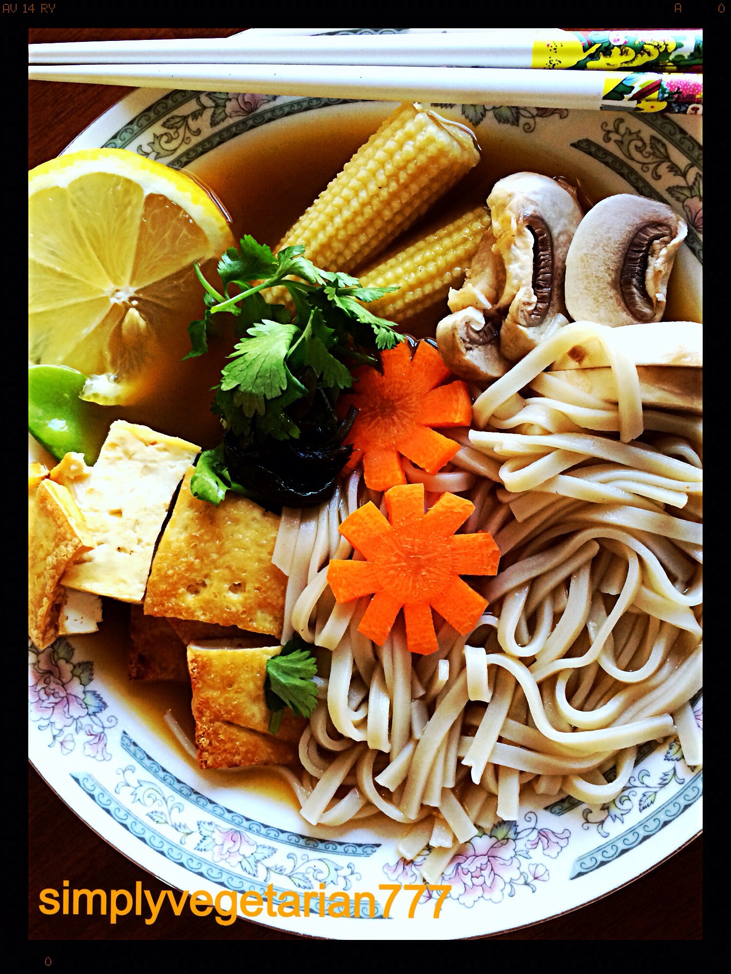 Vietnamese Vegetarian Pho with Japanese Udon Noodles - simplyvegetarian777