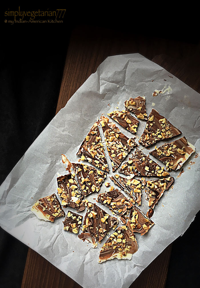 Chocolate Walnuts Basic Bark - easy and simple recipe