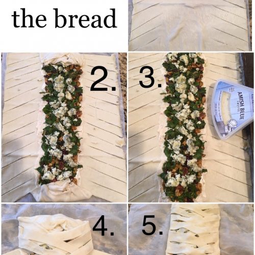 Blue Cheese Spinach Walnuts Braided Bread - Easy Holiday Appetizer