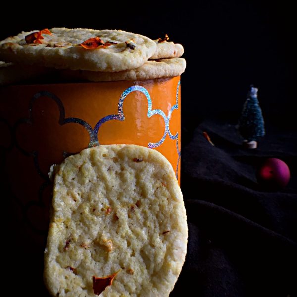 Marigold Saffron Butter Cookies Made with Edible Flower & Saffron