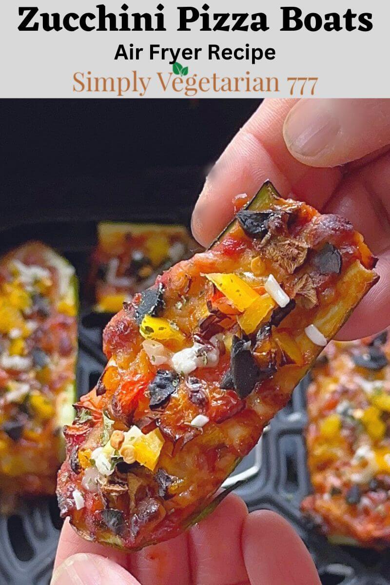 Easy Air Fryer Zucchini Pizza Boats Recipe - simplyvegetarian777